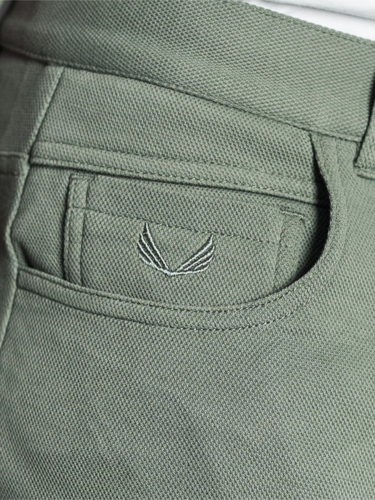 ZUMO Pants Amalfi-HP Tapered Fit Olive Men's Heavy Pique Cotton Pants ...