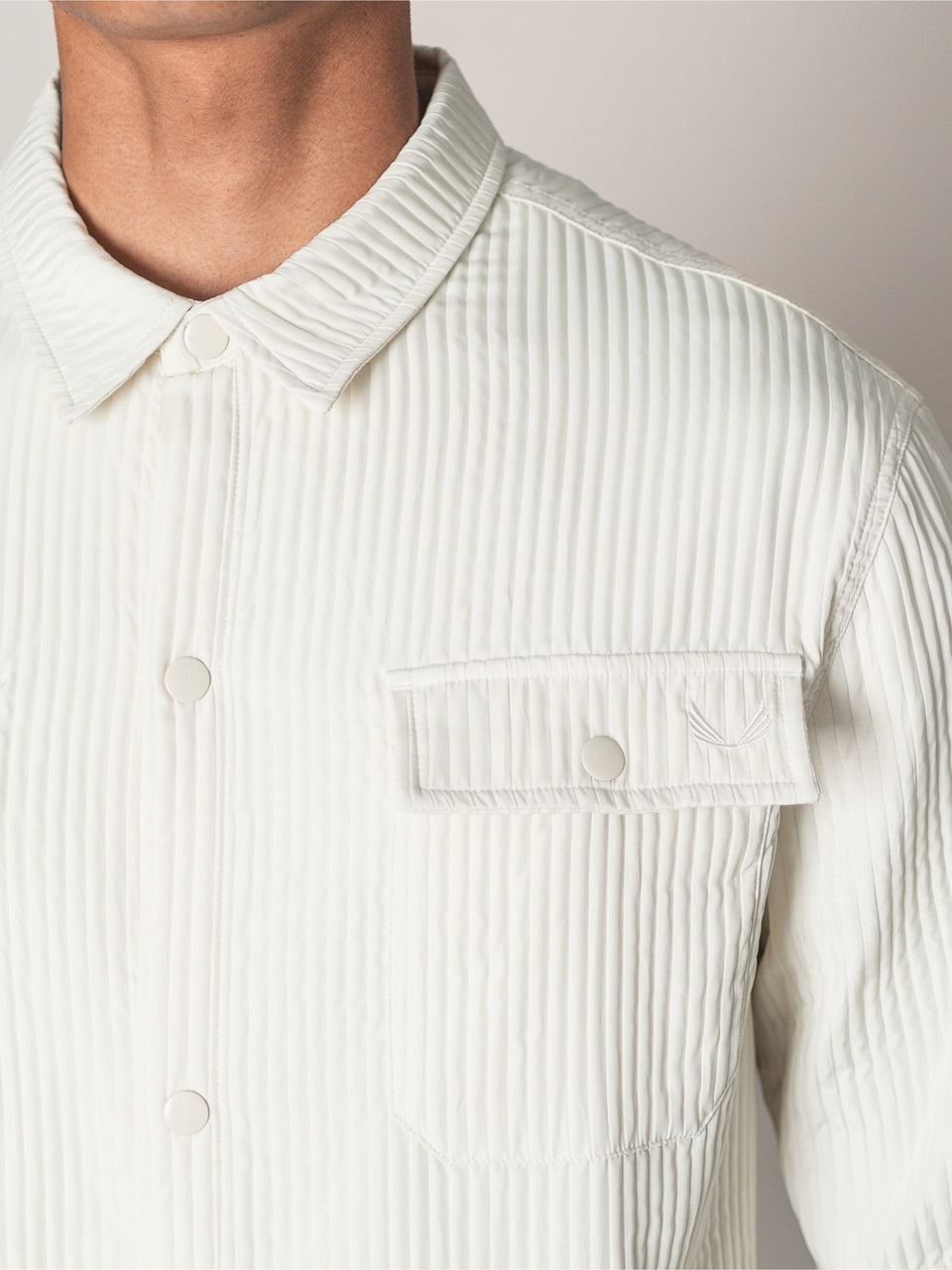 ZUMO Danny Pleated Overshirt Sugar Regular Fit Lightweight Structured ...