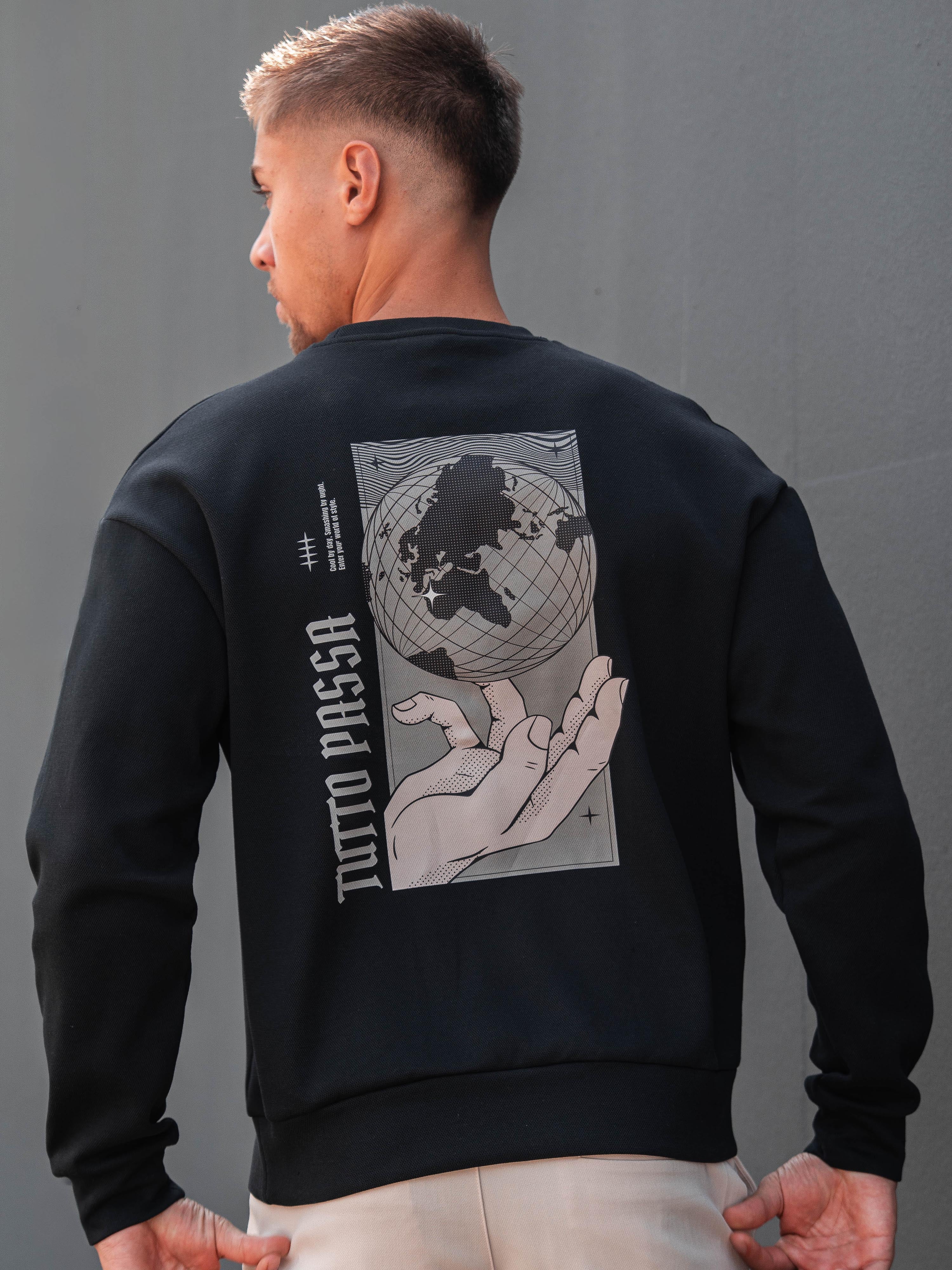 ZUMO Prince-Passa Regular Fit Sweater Black Heavy Piqué Bold Print – Zumo
