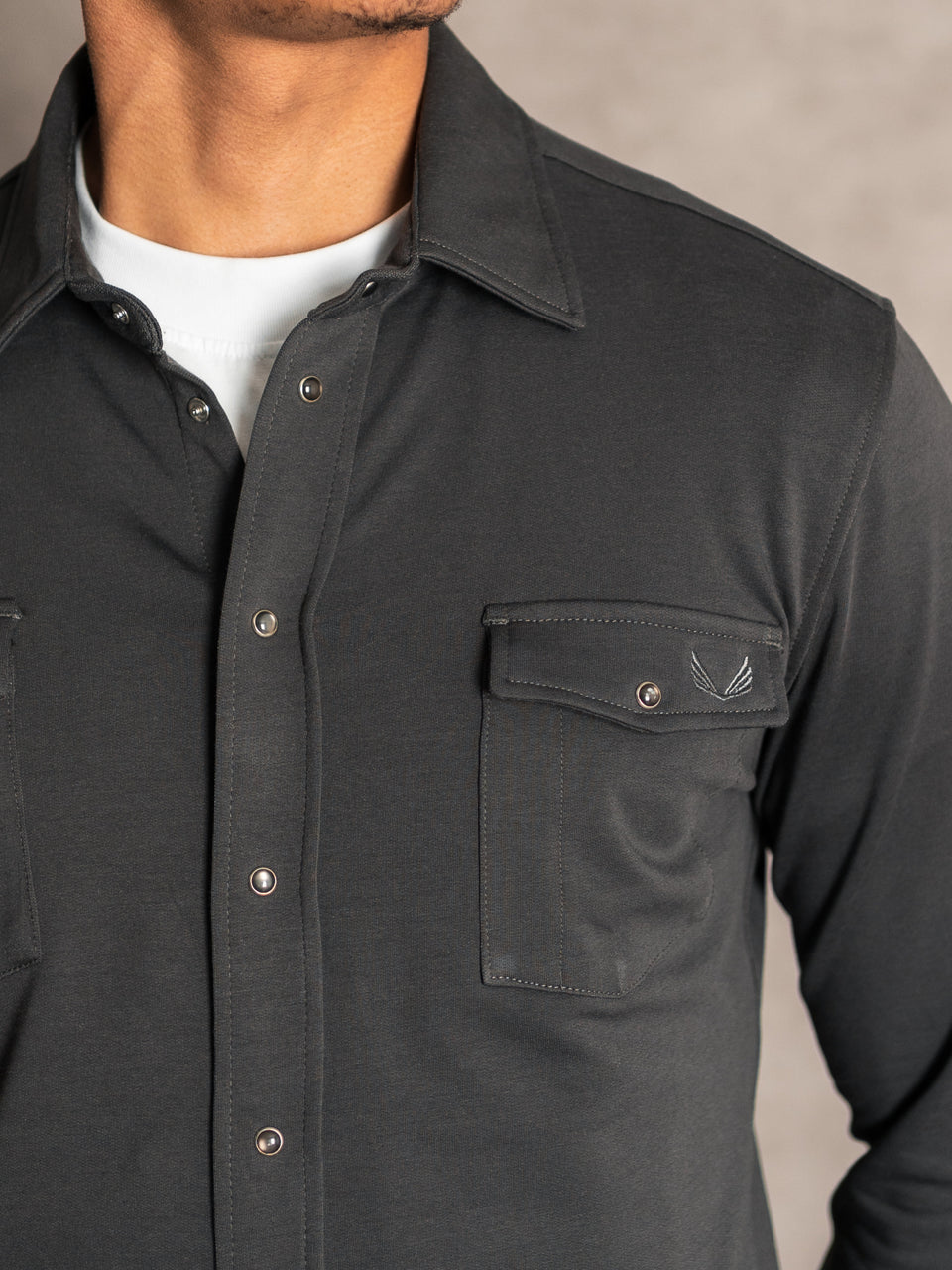 ZUMO Overshirt Rancher Regular Fit Shark Men's Knitted Cotton Blend – Zumo