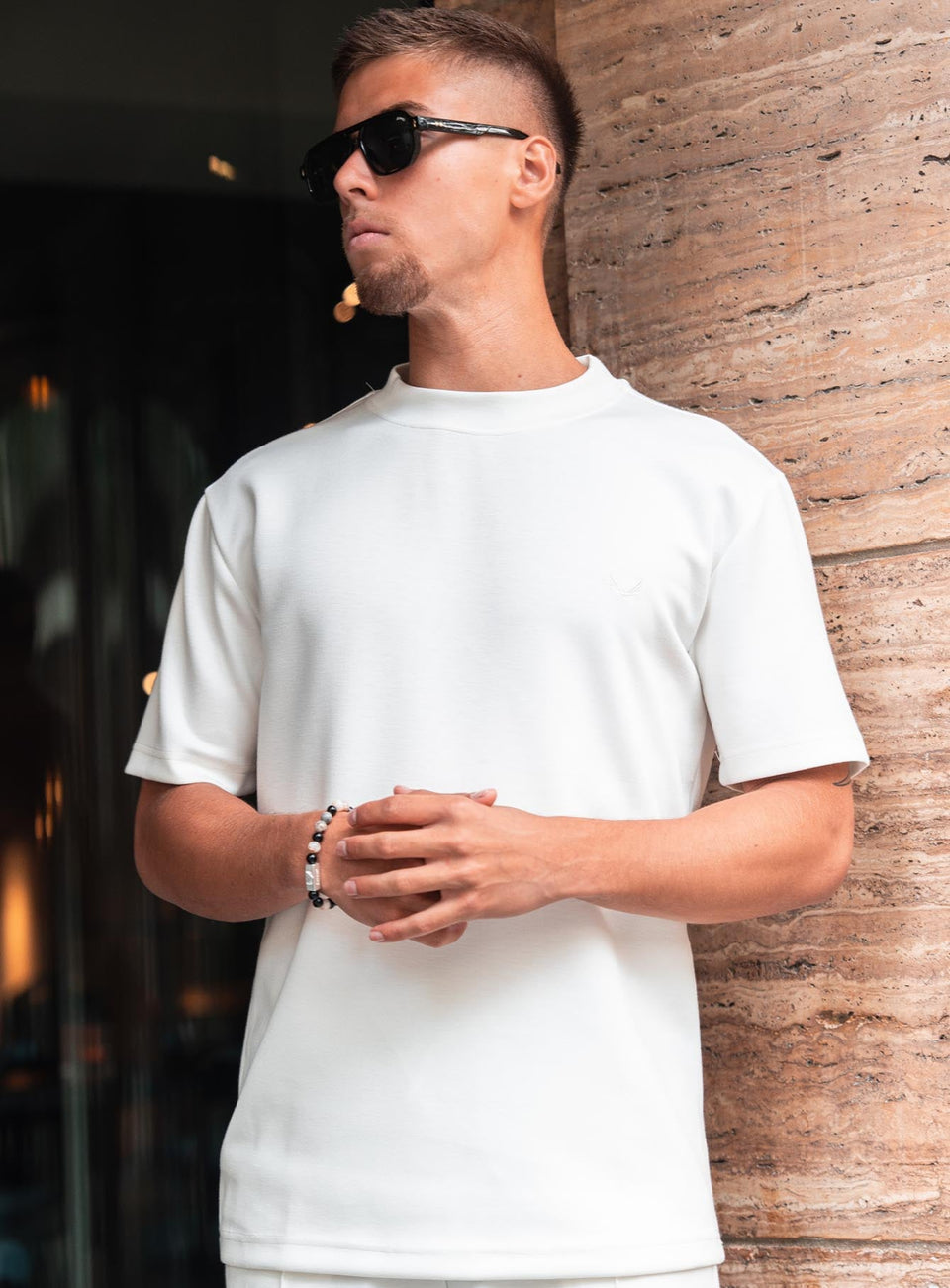 ZUMO Titan Heavyweight Tech Fabric T-Shirt White Regular Fit 300gsm – Zumo